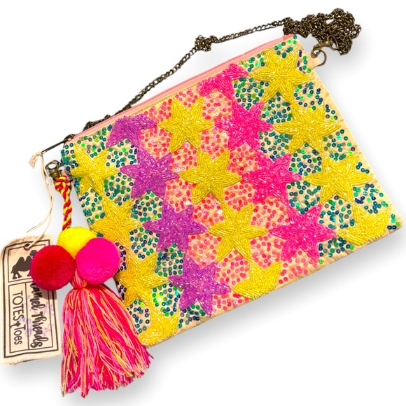 Camel Threads | Bags | Camel Threads Starstruck Beaded Neon Star Pom ...